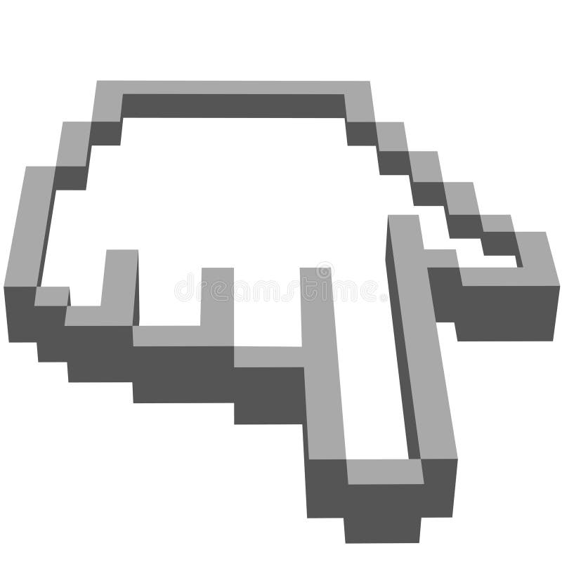 Hand Cursor Click on 3D Computer Monitor Keyboard Stock Vector ...