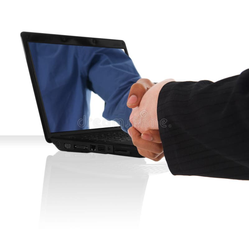 Computer hand shake stock image. Image of hand, businessman - 4969507