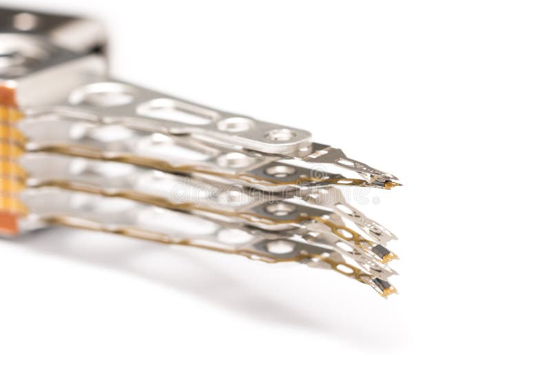 Computer Hard Disk Drive Actuator Stock Photo - Image of macro, close ...