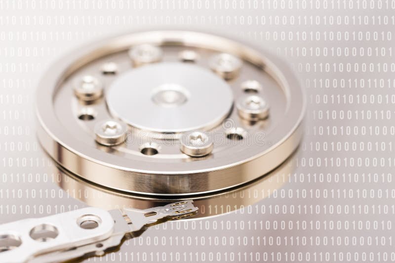 Computer Hard Disk Drive and Binary Numbers Stock Photo - Image of ...