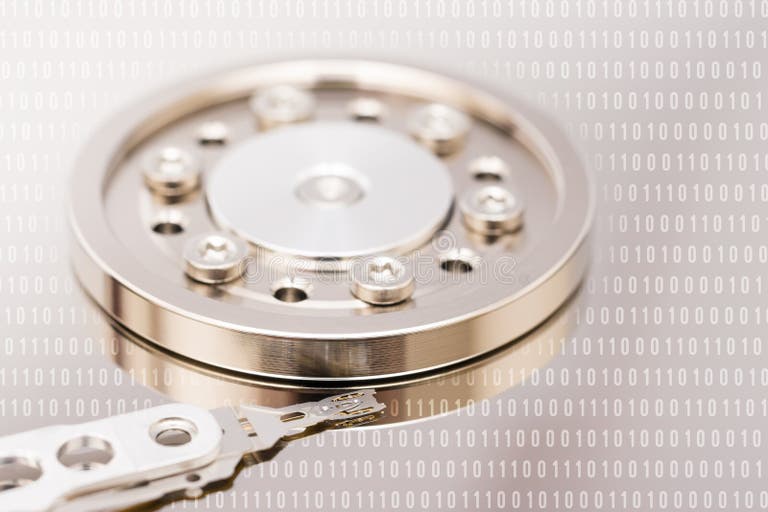 Computer Hard Disk Drive and Binary Numbers Stock Photo - Image of ...