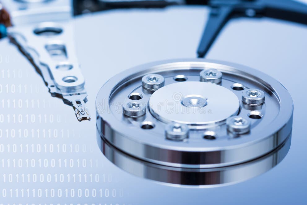 Computer Hard Disk Drive and Binary Numbers Stock Photo - Image of hardware, byte: 56908952