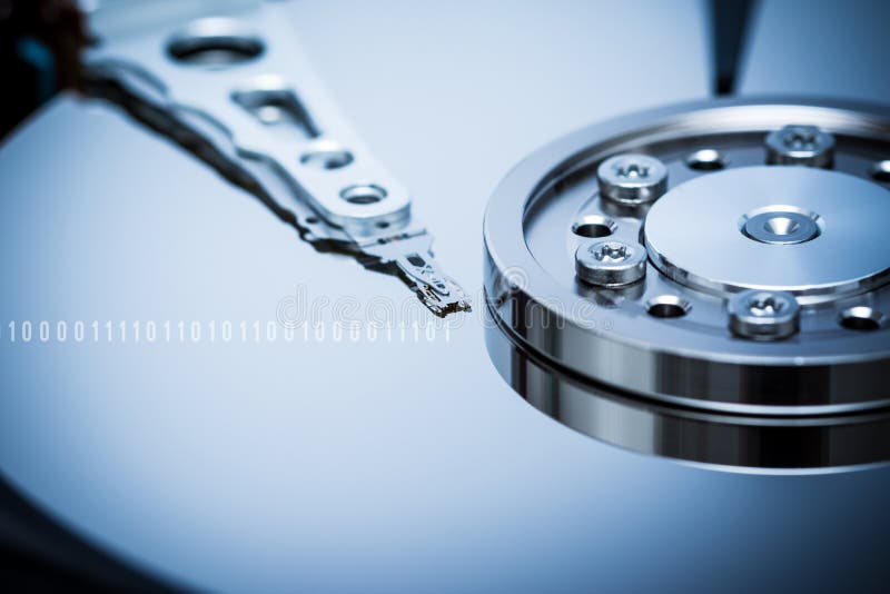 Computer Hard Disk Drive and Binary Numbers Stock Image - Image of hard ...