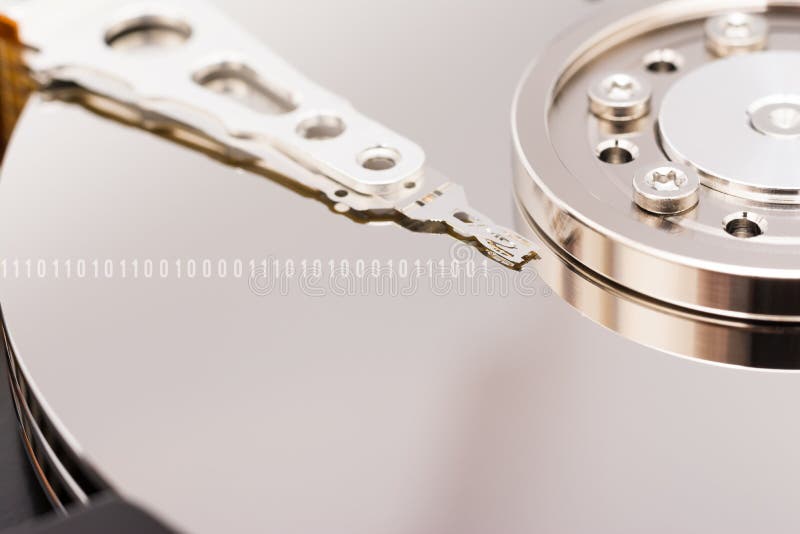 Computer Hard Disk Drive and Binary Numbers Stock Image - Image of ...