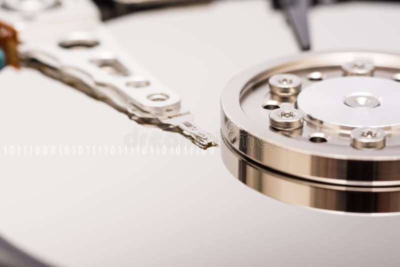 Computer Hard Disk Drive and Binary Numbers Stock Photo - Image of ...