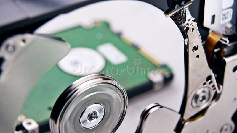 Computer Hard Disk Drive Macro View.Disassembled Hdd.Opened Hard Disk ...