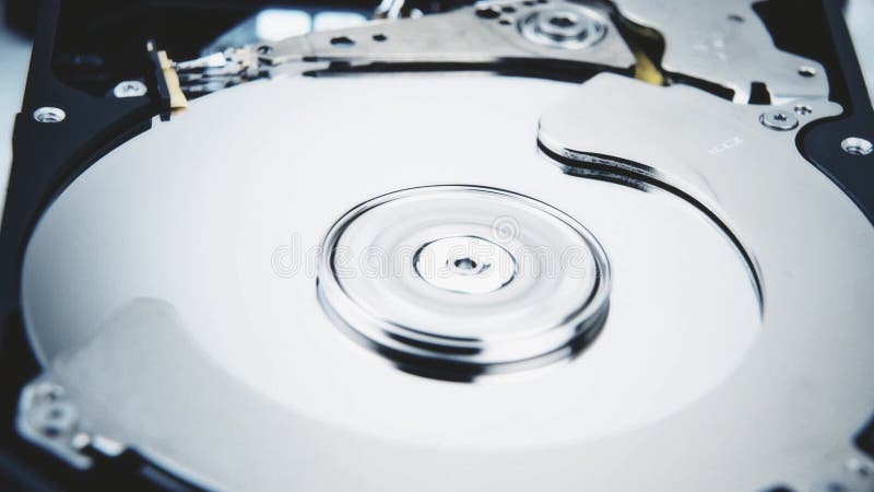 Computer Hard Disk Drive Macro View.Disassembled Hdd.Opened Hard Disk ...