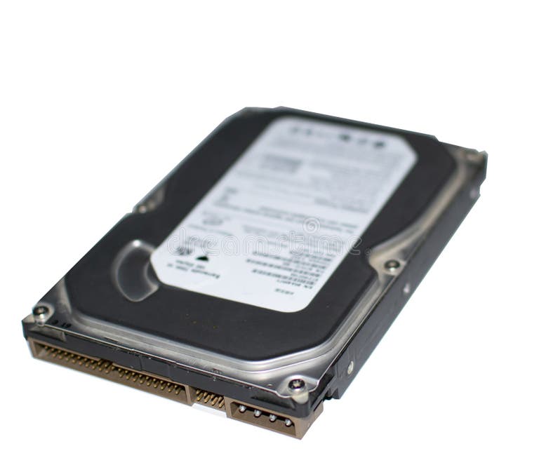 Computer Hard Disk Drive with Power and Parallel ATA Slots Stock Photo ...