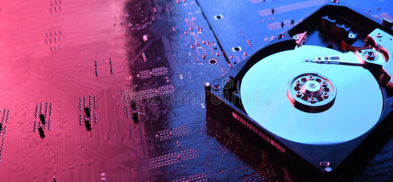 Computer Hard Disk Drives HDD , SSD on Circuit Board ,motherboard ...