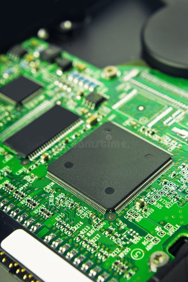 Computer Hard Disk Electronics Circuit Stock Image - Image of system ...