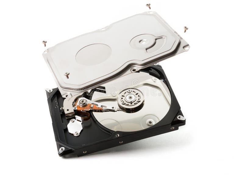 Computer Hard Disk Inside View with Mirrored Blank Disks on Which Data ...