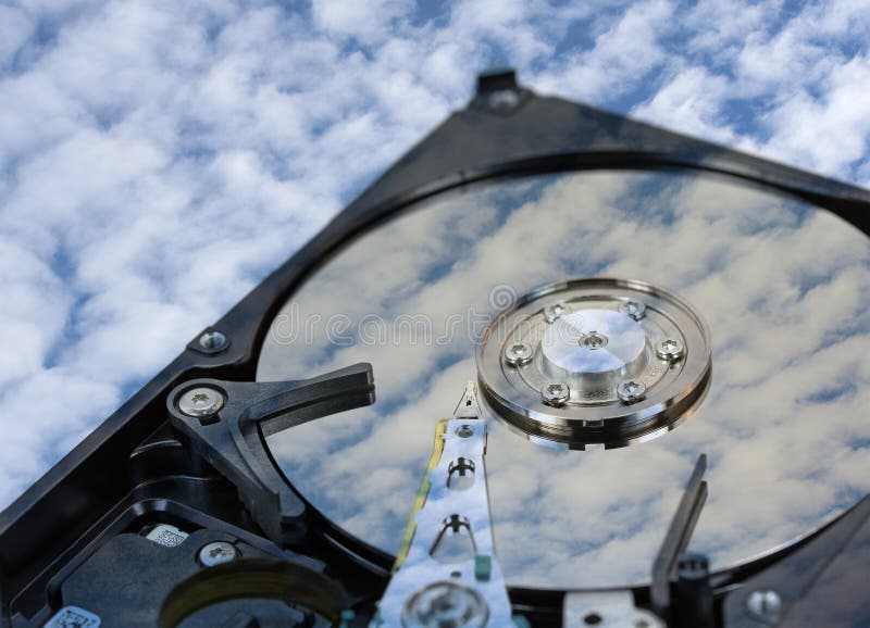 Computer Hard Drive and Clouds in a Collage Stock Image - Image of disk ...