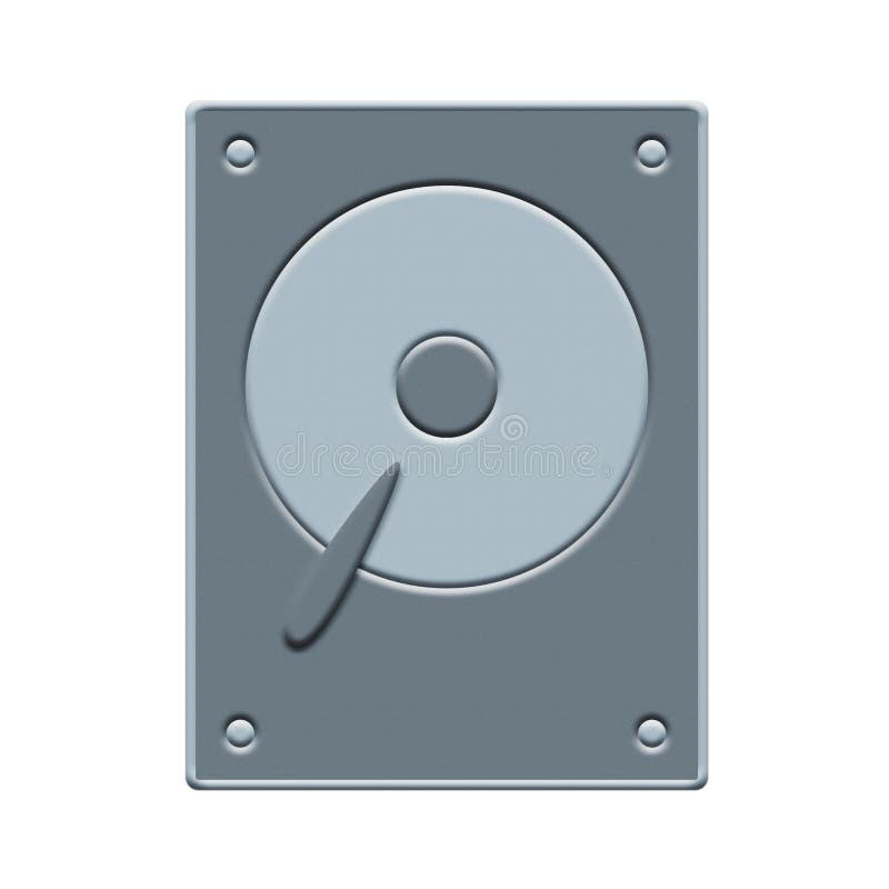 Computer Hard Drive Icon on White Background Stock Illustration ...