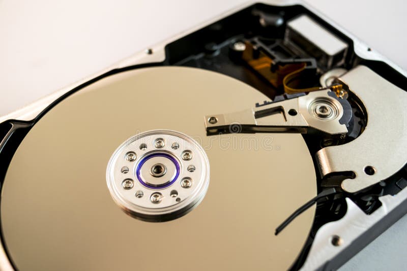 Inside Computer Hard Disk Drive Stock Photo - Image of drive, black ...