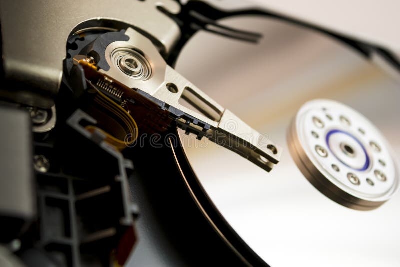 Inside Computer Hard Disk Drive Stock Photo - Image of inside, reading ...