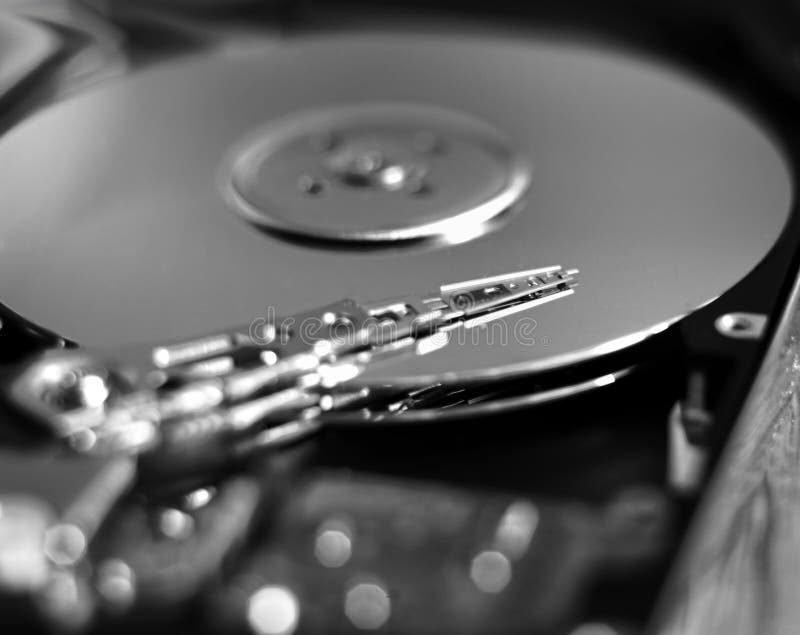 Computer Hard Drive with Reading Head Stock Photo - Image of data, read ...