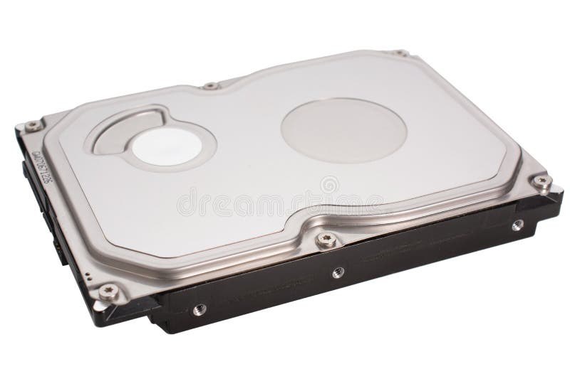 Computer Hard Drive Top View. Isolated on White Stock Photo - Image of ...