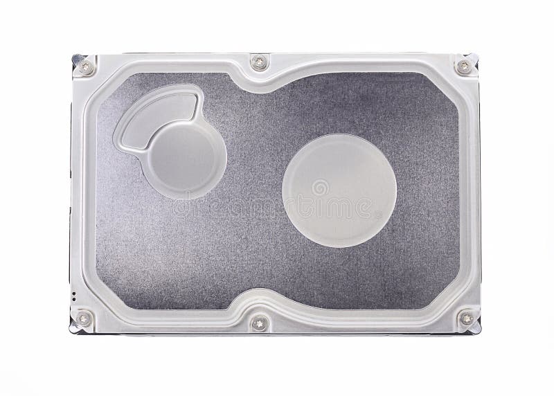 Computer Hard Drive Top View. Isolated on White Stock Photo - Image of ...