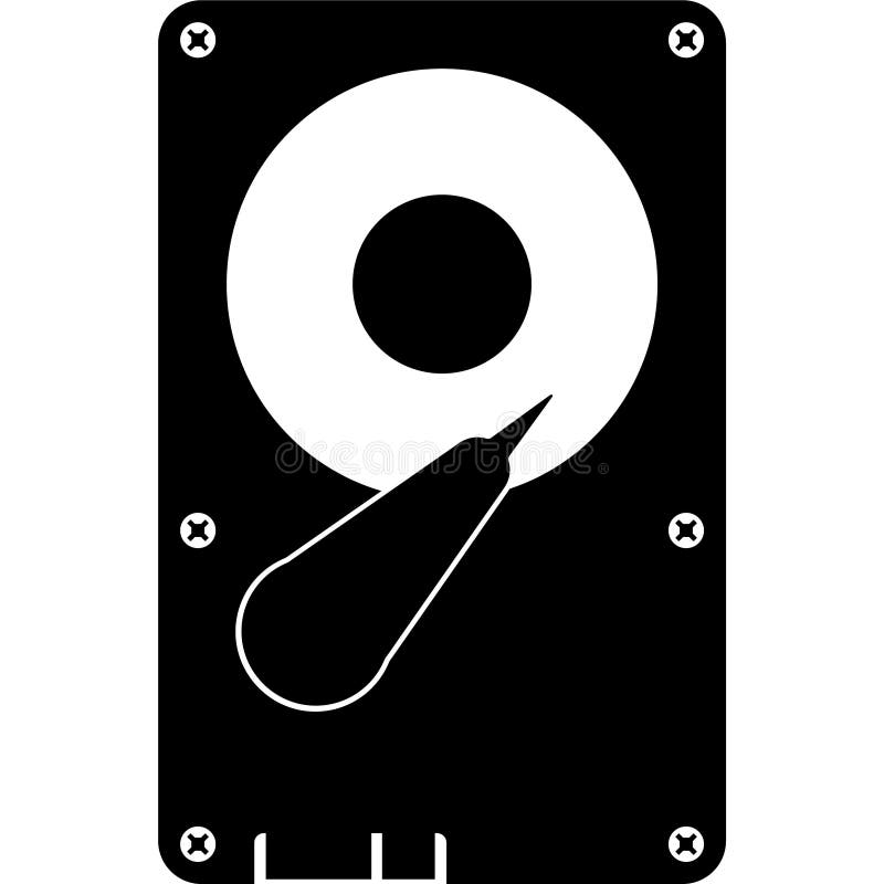 Computer Hard Drive Vector Icon Stock Vector - Illustration of drive ...