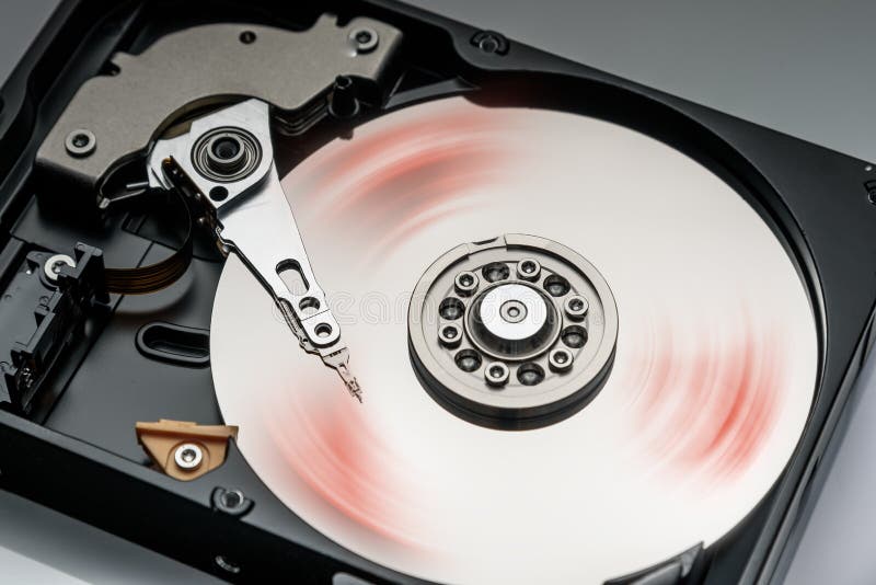 Computer Hard Drive Working Closeup , Details Stock Photo - Image of ...