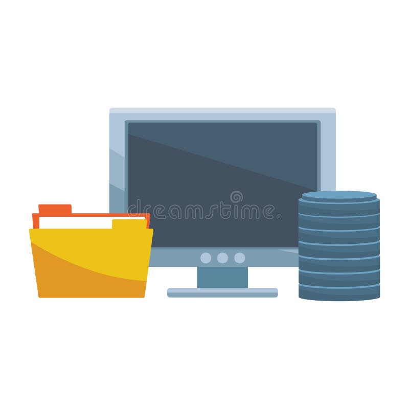 Computer with hard drives stock vector. Illustration of design - 138654390