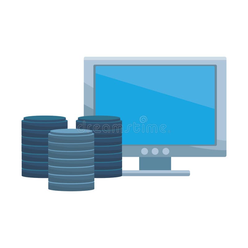 Computer with hard drives stock vector. Illustration of data - 138654380