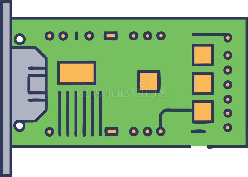 Computer Hardware Circuit Board – GPU, Microchip & Technology Vector Stock Illustration ...