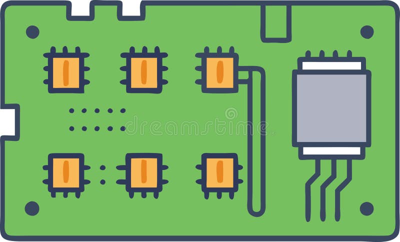Computer Hardware Circuit Board – GPU, Microchip & Technology Vector Stock Illustration ...