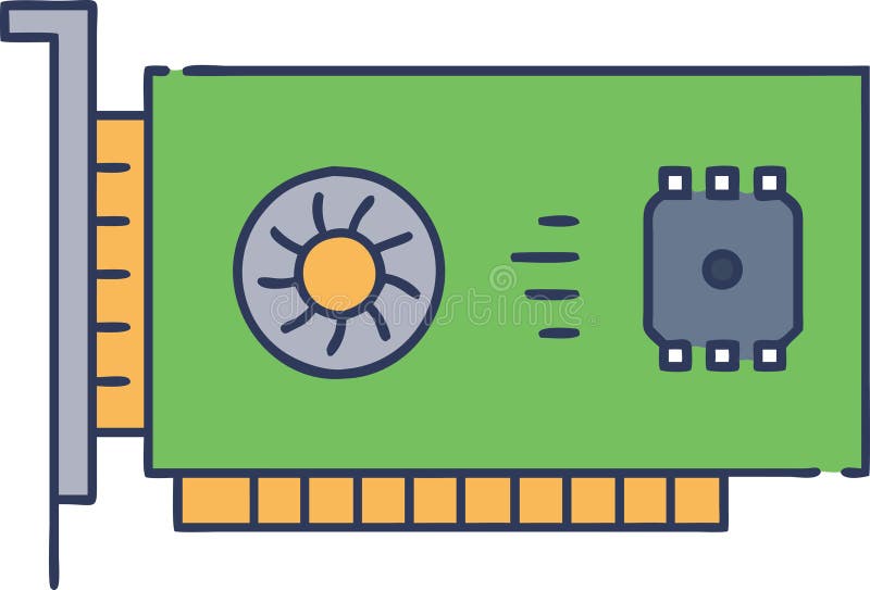Computer Hardware Circuit Board – GPU, Microchip & Technology Vector ...