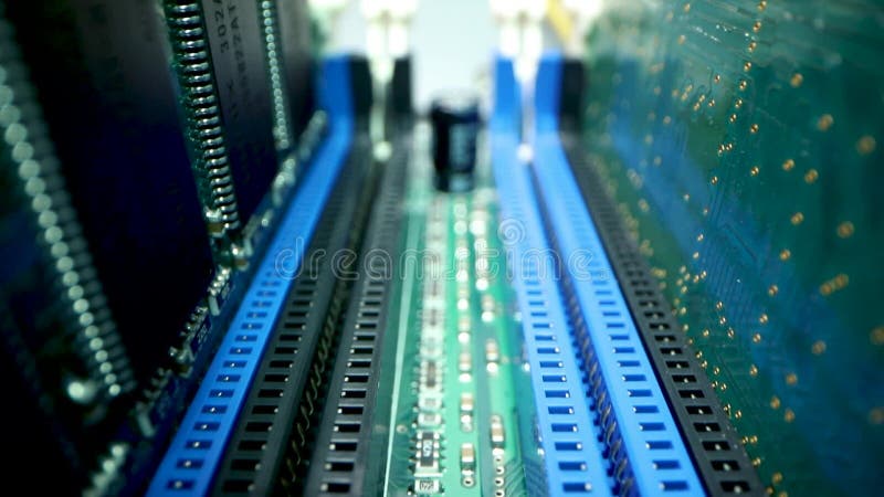 Computer Hardware. Ram Memory Modules in Motherboard Stock Video ...