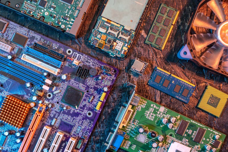 Computer Hardware Configuration Is Laid Out On A Dark Background