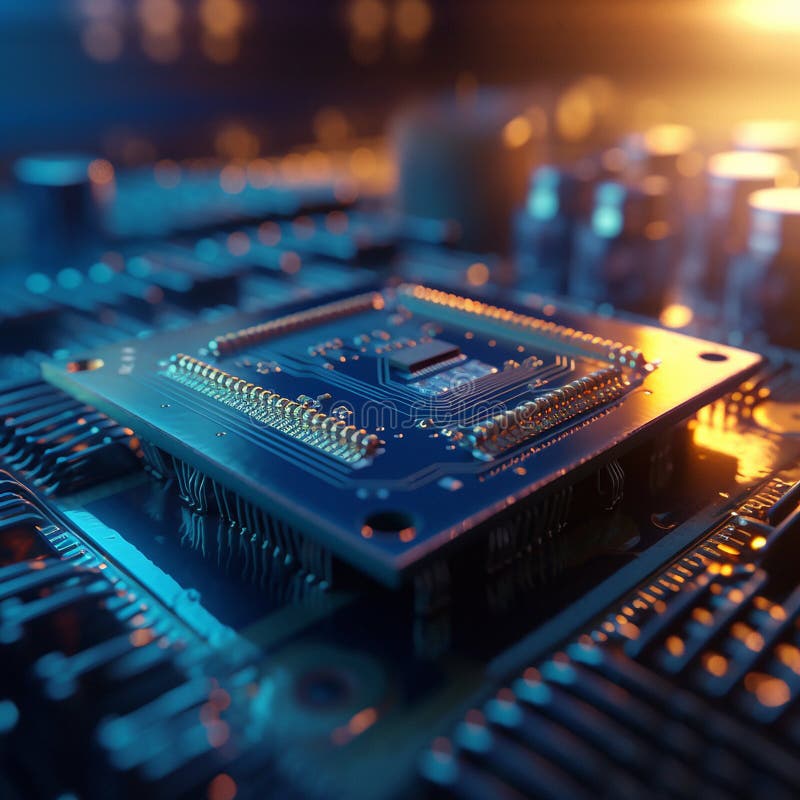 Computer Hardware, CPU and Motherboard with Technology Abstract ...