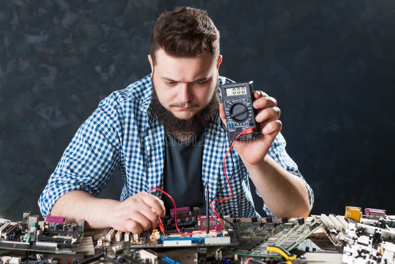 Computer Hardware Electronic Components Diagnostic Stock Image - Image ...