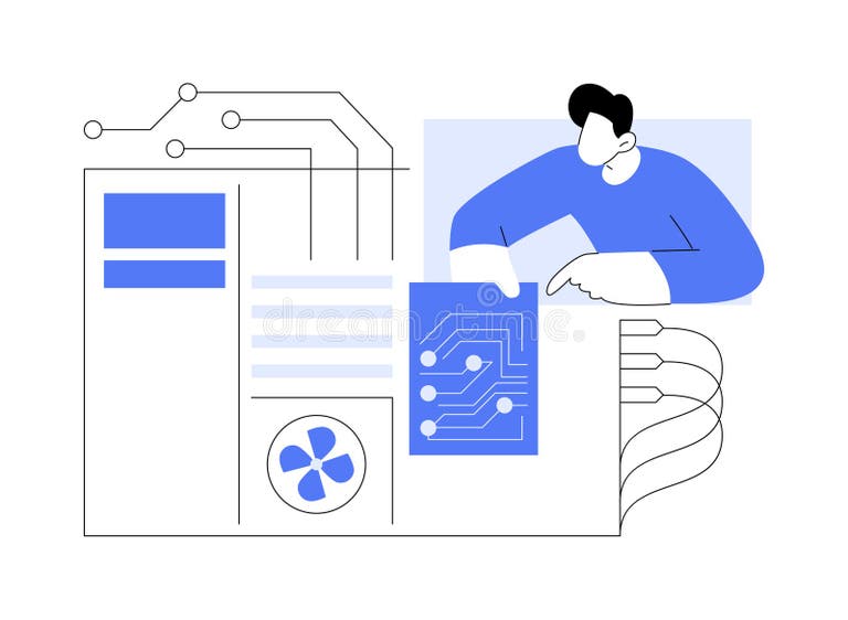 Computer Hardware Engineer Isolated Cartoon Vector Illustrations. Stock ...