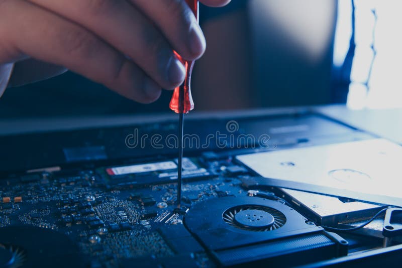 Computer Hardware Engineering. Developer Soldering Electronic Component ...