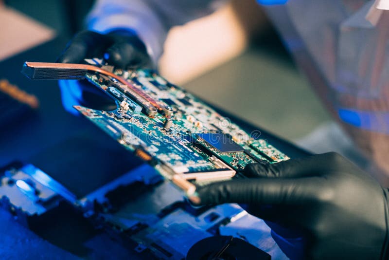 Computer Hardware Engineering Motherboard Stock Image - Image of ...