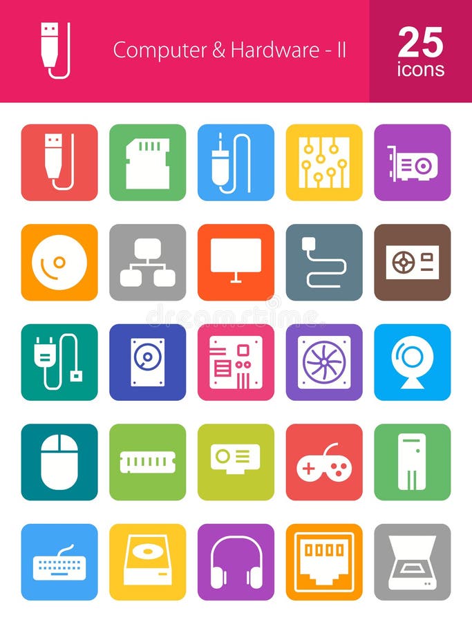 Computer and Hardware stock vector. Illustration of ethernet - 58690910