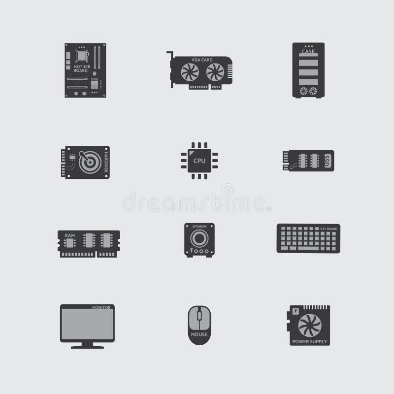 Computer hardware icon stock vector. Illustration of monitor - 85656995