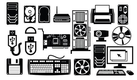 Computer hardware icon stock vector. Illustration of icon - 30504768