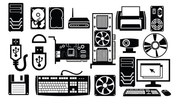 Computer hardware icon stock vector. Illustration of icon - 30504768