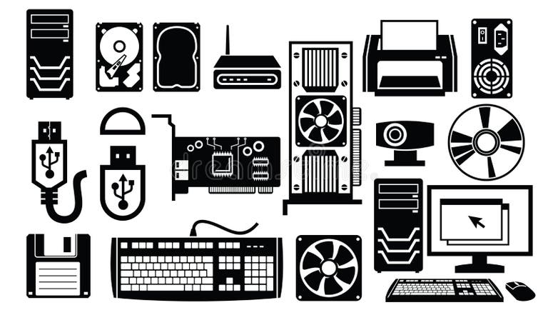 Computer hardware icon stock vector. Illustration of icon - 30504768