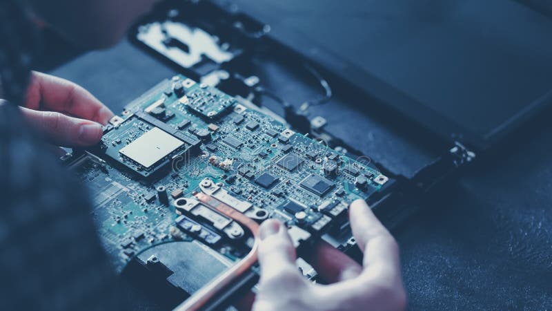 Computer Hardware Engineering Motherboard Stock Image - Image of ...