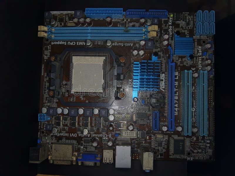 Computer Hardware. Motherboard, a Close-up Microchip with Many ...