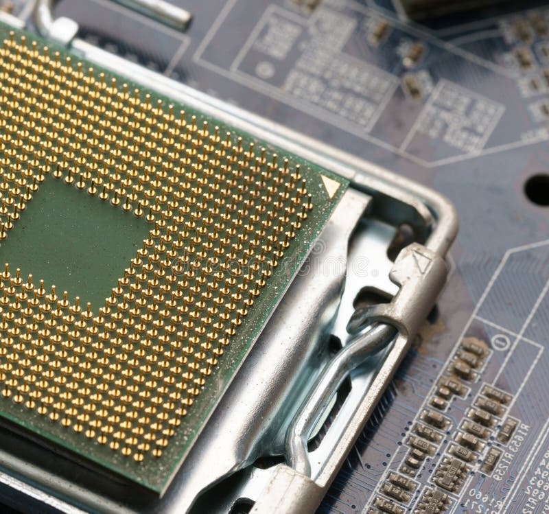 Computer Hardware, Motherboard with Microprocessor Stock Photo - Image ...