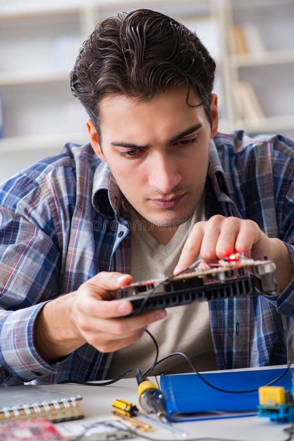 Computer Hardware Repair and Fixing Concept by Experienced Techn Stock ...