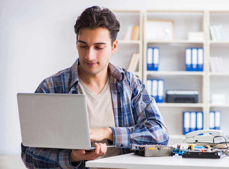 Computer Hardware Repair and Fixing Concept by Experienced Techn Stock ...
