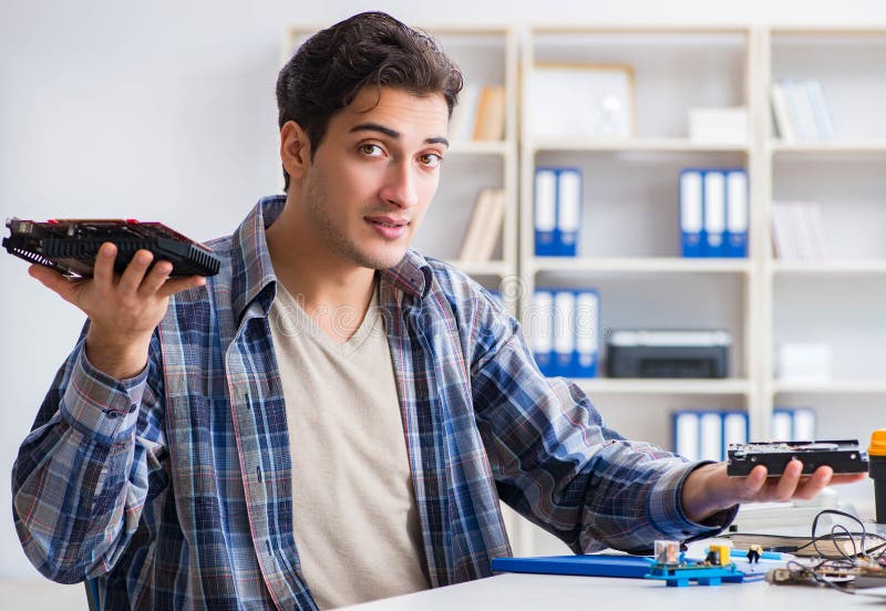 Computer Hardware Repair and Fixing Concept by Experienced Techn Stock ...