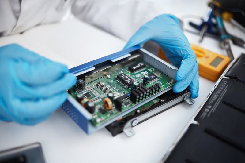 Computer Hardware, Repair and Hands of Engineer Working on Electronic ... Computer Hardware, Repair and Hands of Engineer Working on Electronic ...