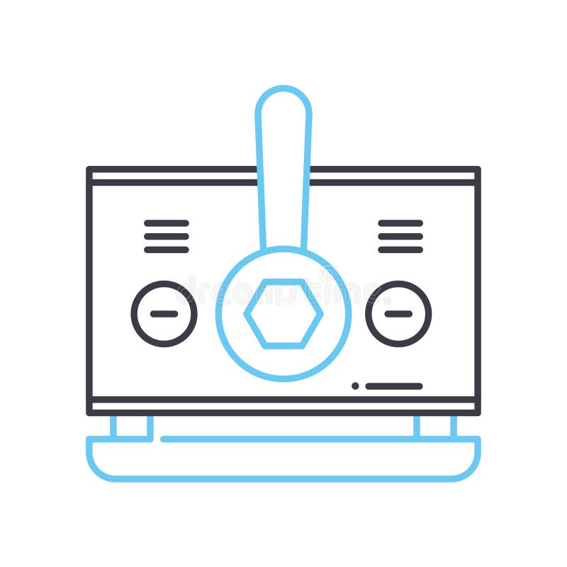 Computer Hardware Service Line Icon, Outline Symbol, Vector ...