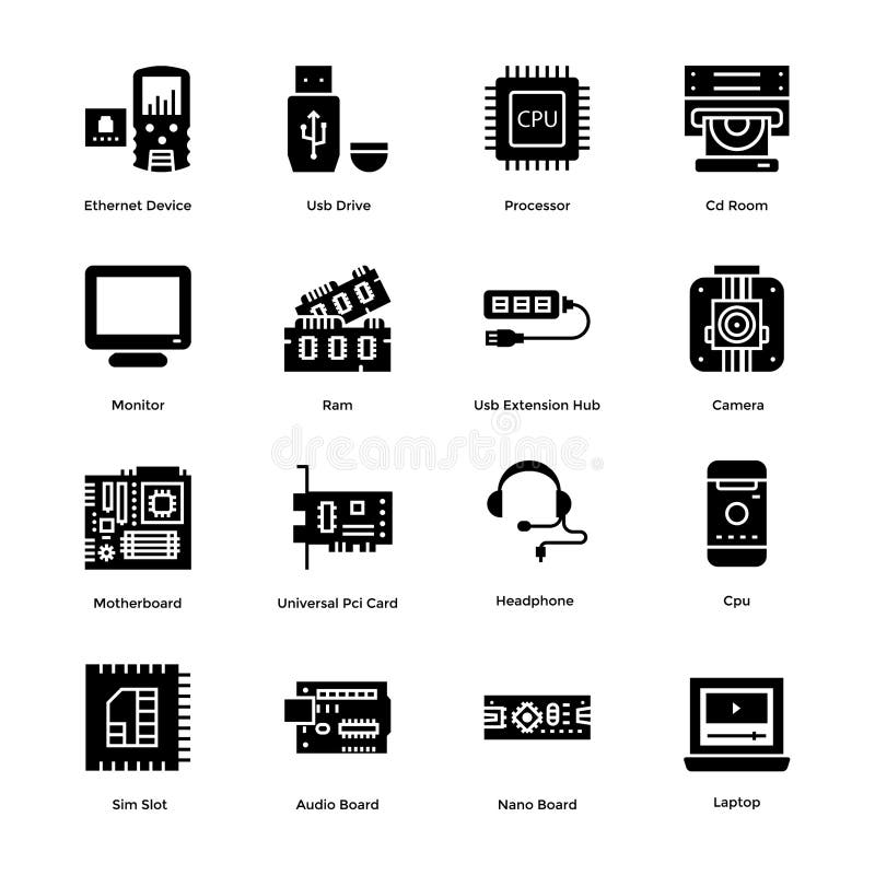 Computer Hardware Vector Icons Pack Stock Illustration - Illustration ... Computer Hardware Vector Icons Pack Stock Illustration - Illustration ...